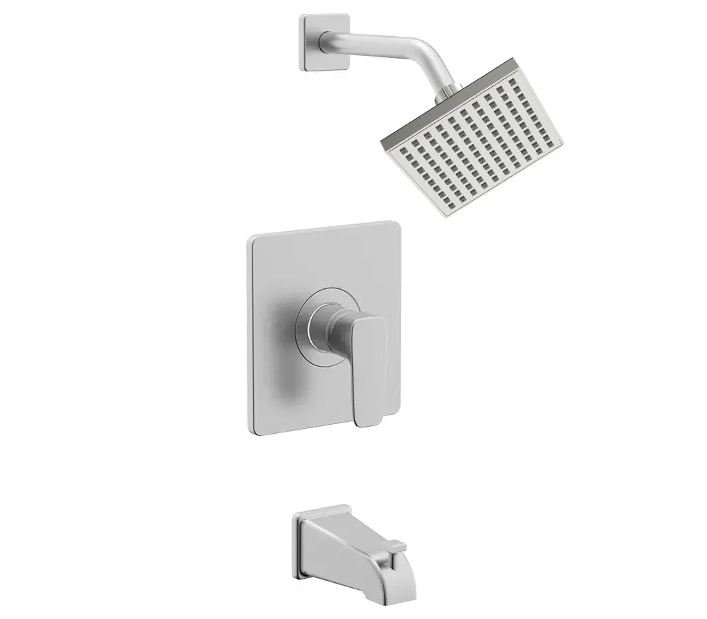 Rainvera Brushed Nickel Tub and Shower Faucet Trim Kit with Shower Hea