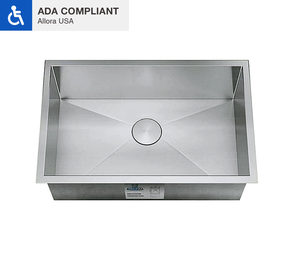 ADA-KH-2016-S-R0 Handmade Stainless Steel Kitchen Sink – Allora USA