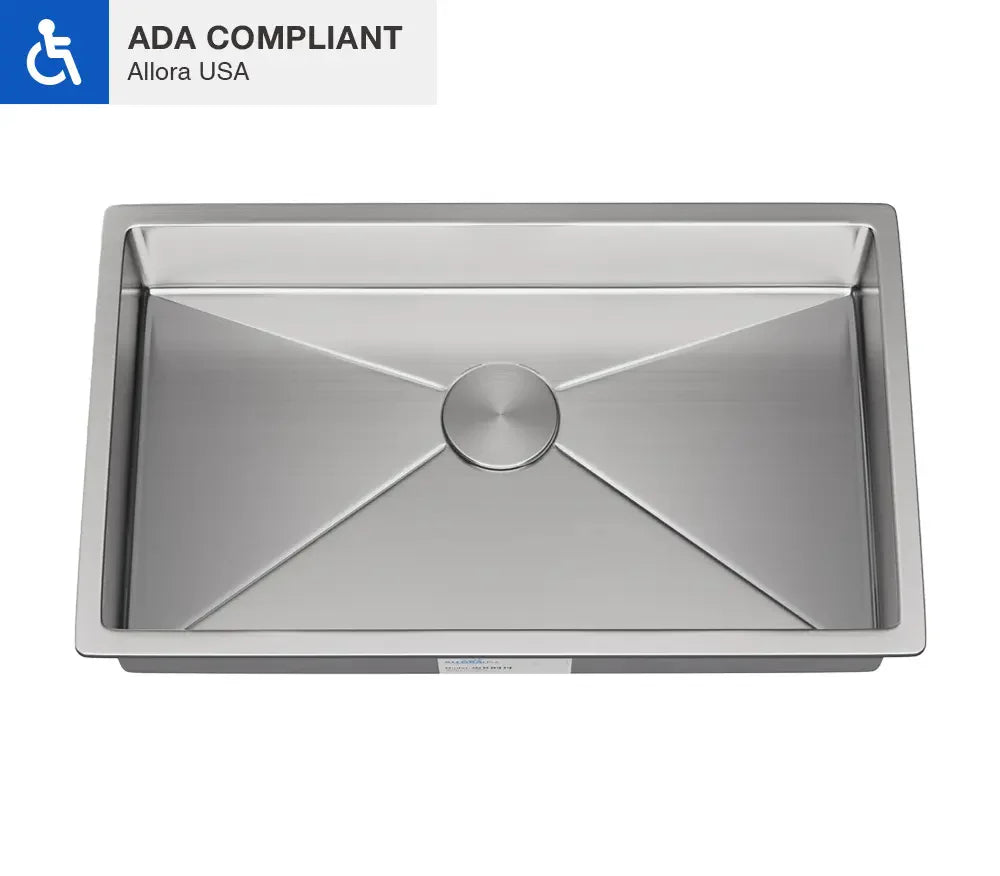 ADA-KH-3018-S-R20 Handmade Stainless Steel Kitchen Sink – Allora USA