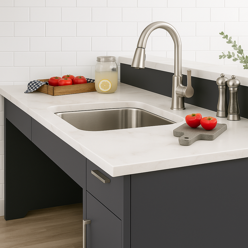 23" ADA Compliant Undermount Stainless Steel Single Bowl Kitchen Sink