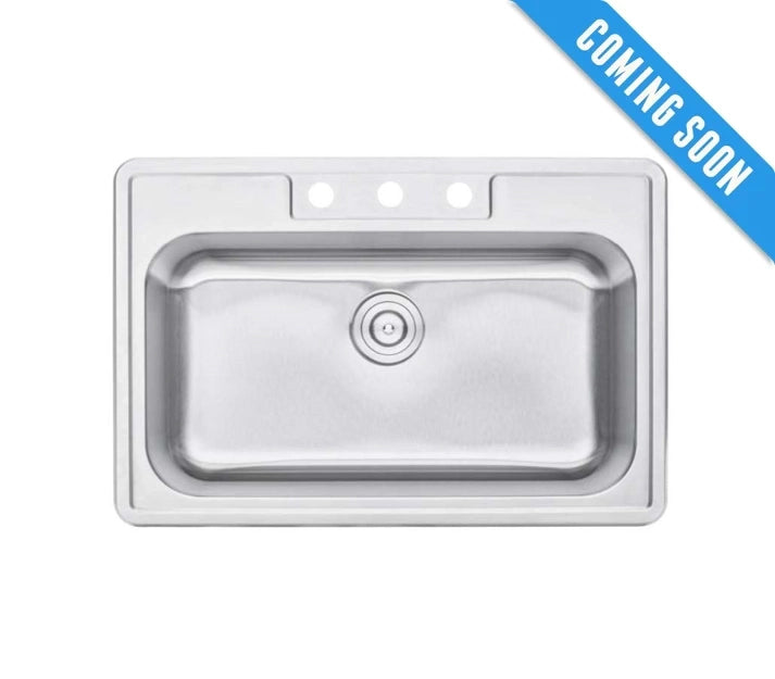 ADA-TOP-3322-S Top Mount Single Bowl Kitchen Sink – Allora USA