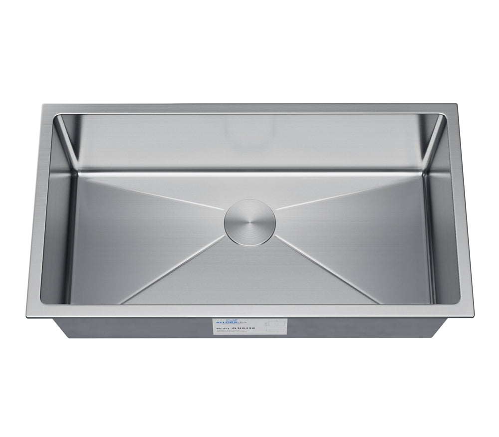 KH-3318-10-S-R15 Handmade Stainless Steel Kitchen Sink – Allora USA
